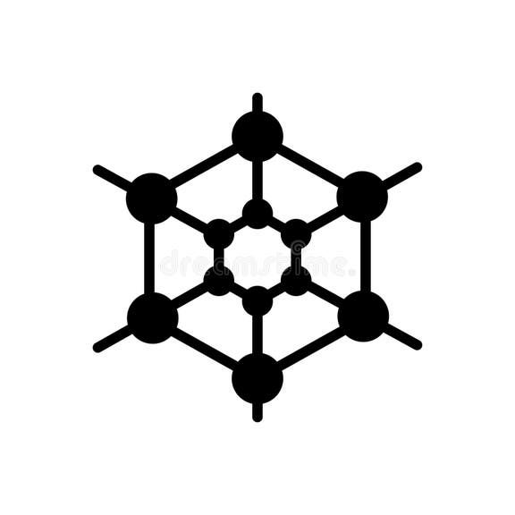 Black Solid Icon for Polymer, Molecule and Polypropylene Stock Vector ...
