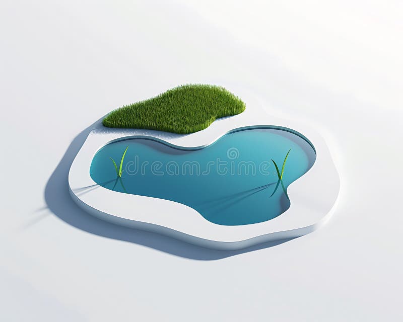 Icon of a Pond with a Simple Elegant Design and Smooth Edges Placed on ...