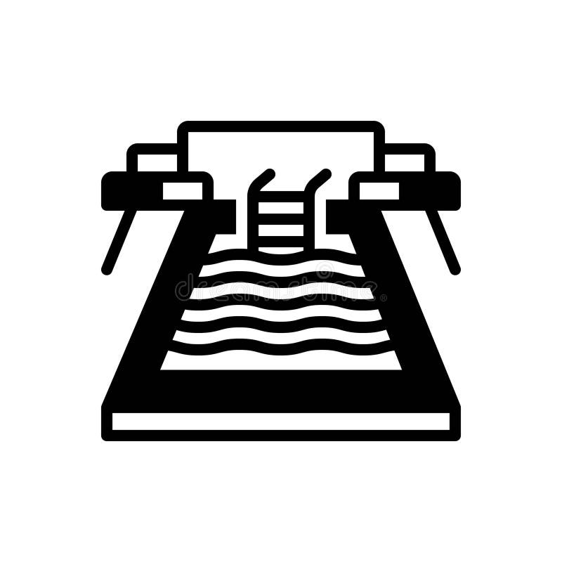 Black Solid Icon for Pool, Swimming Pool and Basin Stock Vector - Illustration of pool, icon ...