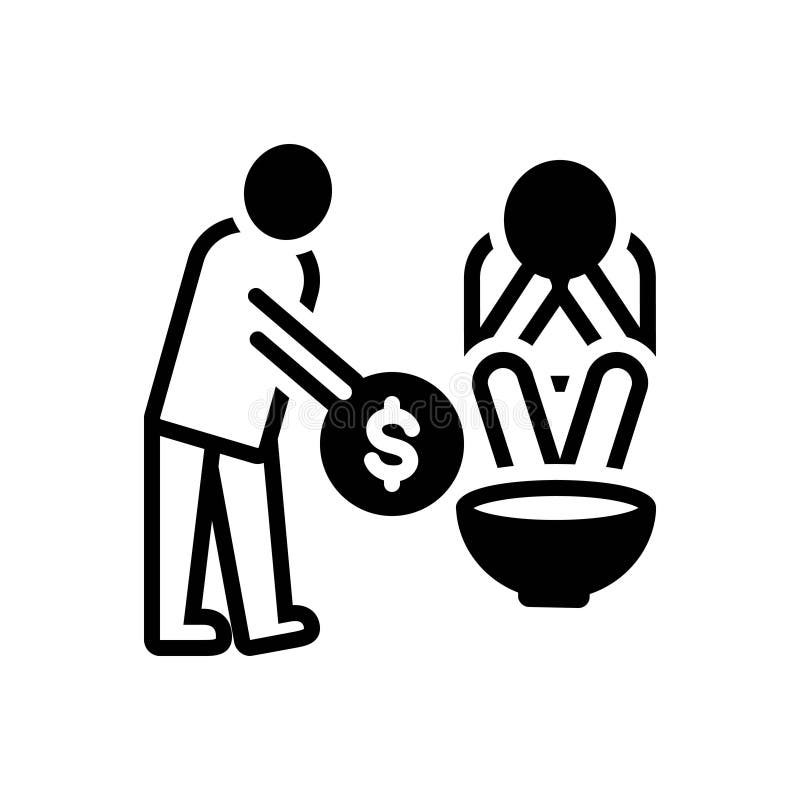 Black Solid Icon for Poor, Indigent and Poverty Stock Vector ...