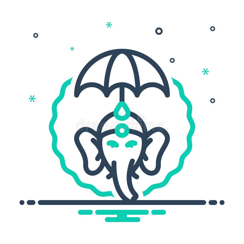 Mix Icon for Pooram, Kerala and Sacred Stock Illustration ...