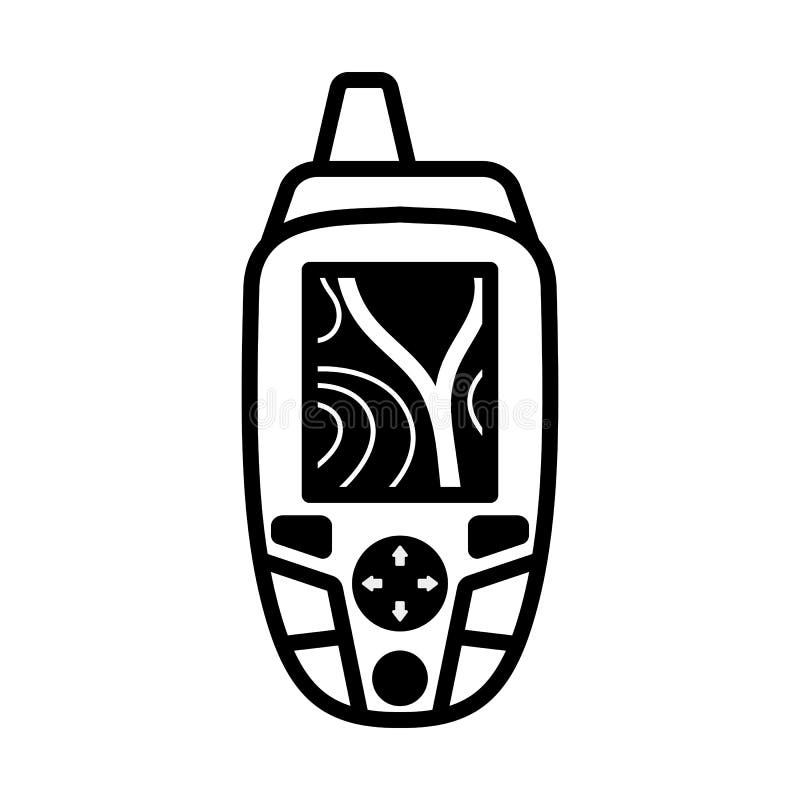 Icon of Portable GPS Device Stock Vector - Illustration of black ...