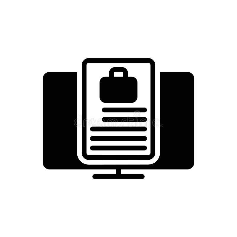 Black Solid Icon for Portfolio, File and Folder Stock Illustration - Illustration of folder ...