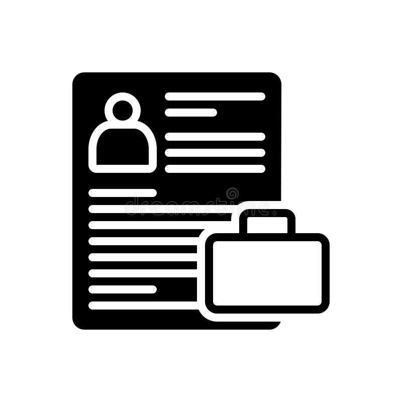 Black Solid Icon for Portfolio, Resume and Summary Stock Vector ...