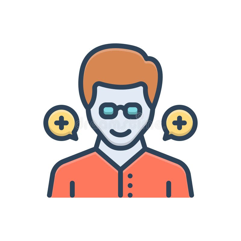 Color Illustration Icon for Positive, Health and Thinking Stock Vector ...