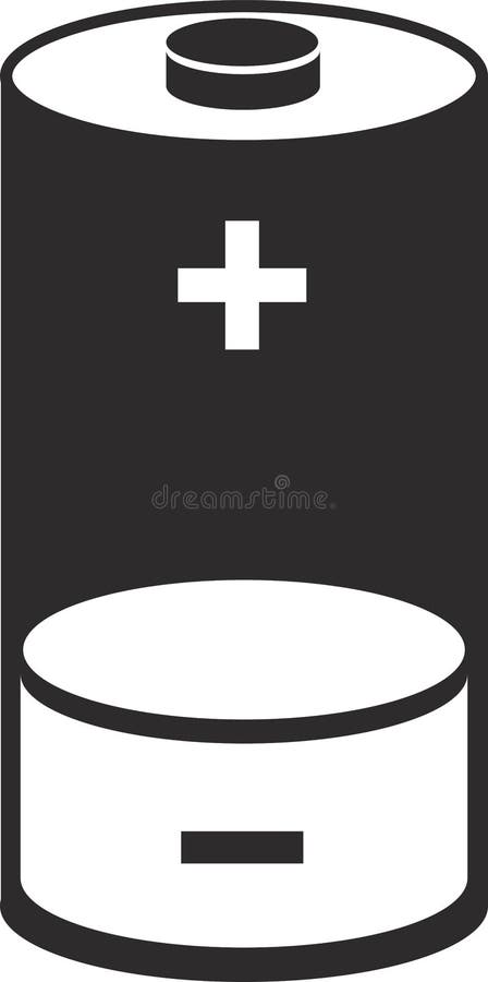 The Icon of the Positive and Negative Battery Charge. Stock Vector ...
