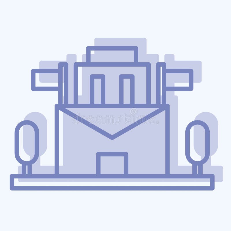 Icon Post Office. Related To Post Office Symbol. Two Tone Style. Simple ...
