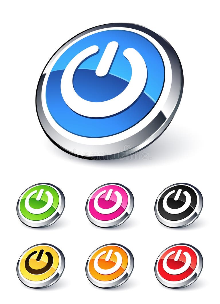 Glossy Power Button Icon Stock Illustrations – 6,307 Glossy Power ...