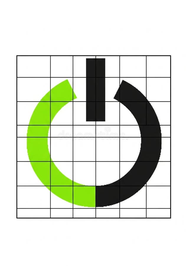 Icon of a Power Button Split into Two Contrasting Colors. the Left ...