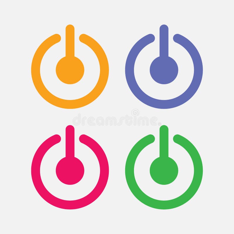 Icon Power, Powered Computing System To Include Stock Illustration ...