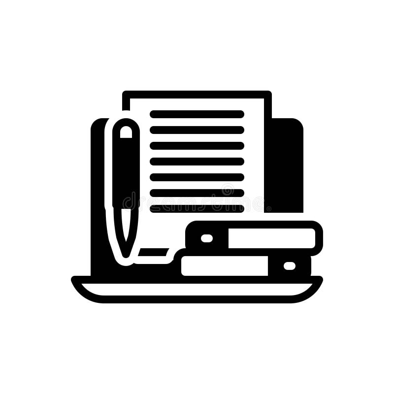 Black Solid Icon for Prepared, Set and Books Stock Vector ...