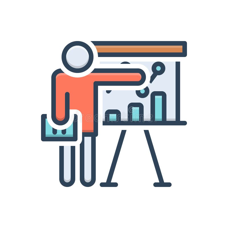 Color Illustration Icon for Presentation, Demo and Demonstration Stock ...