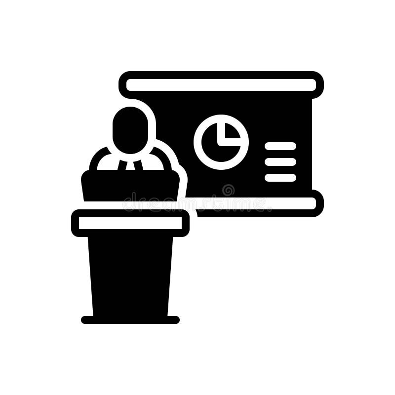 Black Solid Icon for Presentations, Display and Demonstration Stock ...