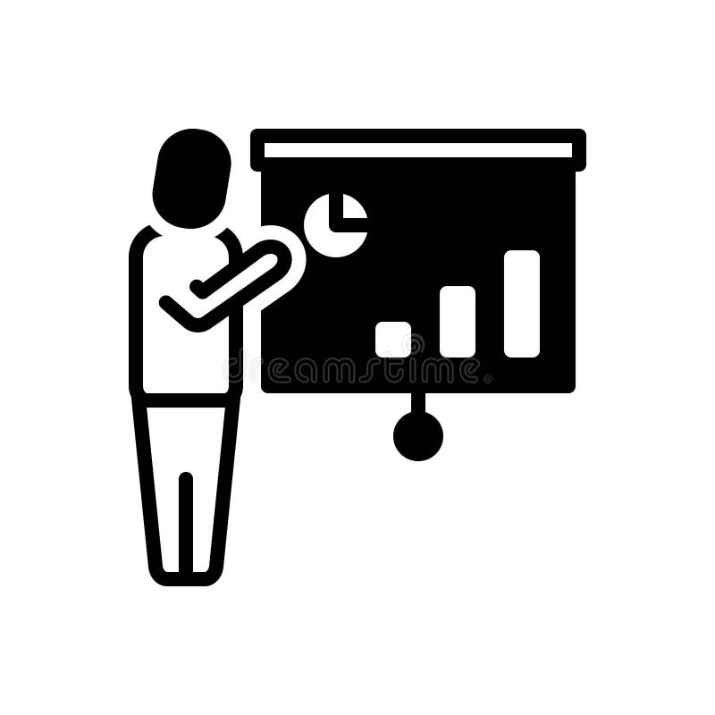 Black Solid Icon for Presented, Demo and Diagram Stock Vector ...