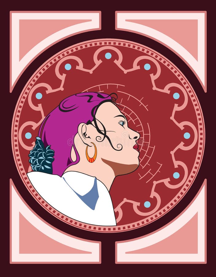 Icon of a pretty girl stock vector. Illustration of beauty - 4948831