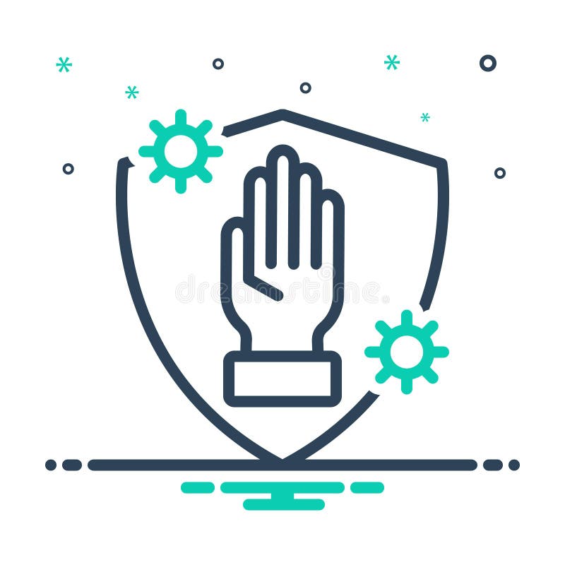 Mix Icon for Prevention, Stopover and Shield Stock Vector ...