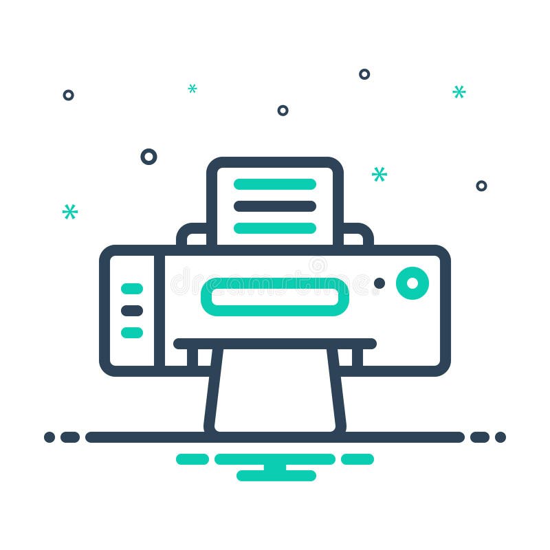 Mix Icon for Printer, Paper and Machine Stock Vector - Illustration of ...