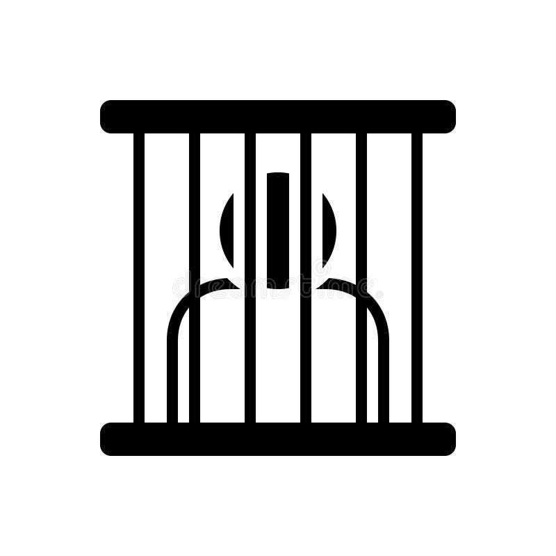 Black Solid Icon for Prisoner, Captive and Jail Stock Vector ...