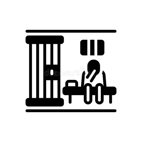 Black Solid Icon for Prisoner, Jailbird and Inmate Stock Vector ...