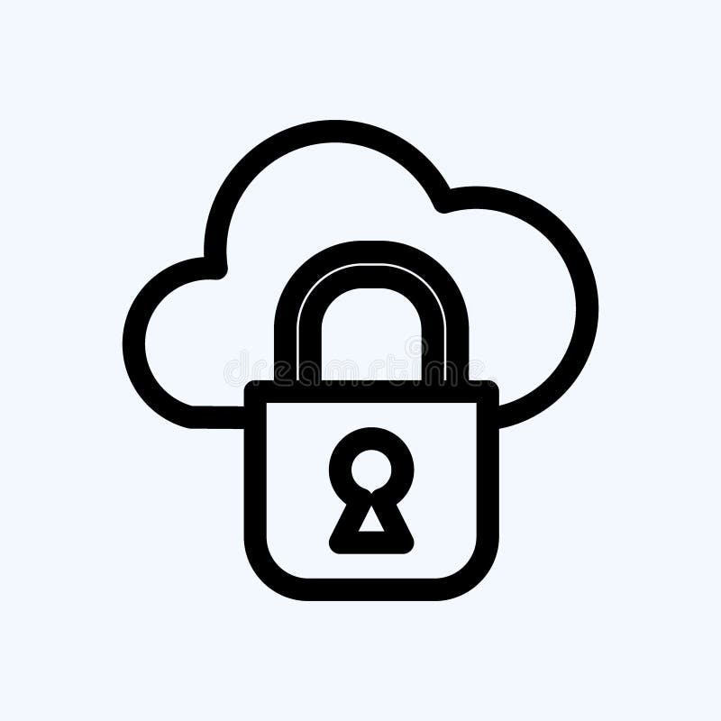 Icon Private Cloud. Suitable for Security Symbol. Line Style. Simple ...