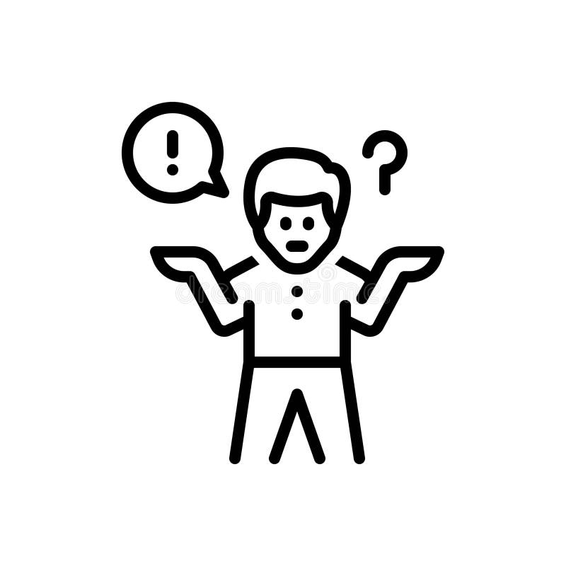 Black Line Icon for Problem, Issue and Confused Stock Vector ...