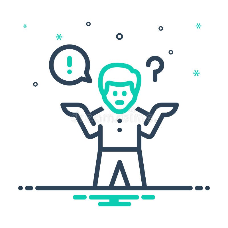 Mix Icon for Problem, Issue and Confused Stock Illustration ...