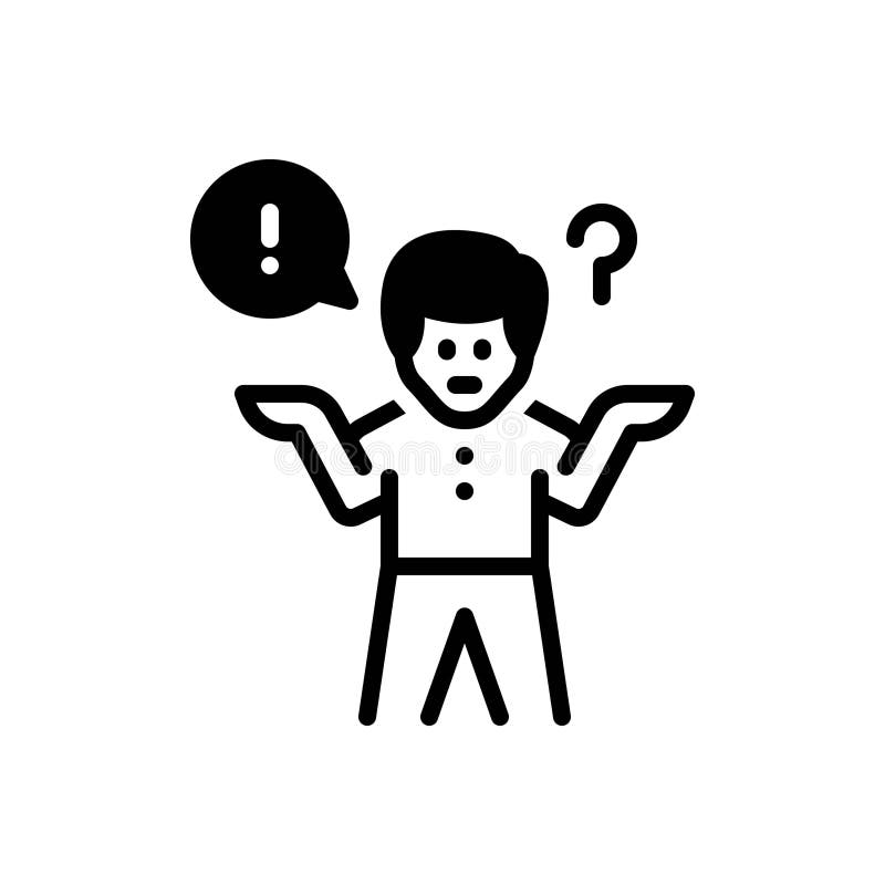 Black Solid Icon for Problem, Issue and Man Stock Illustration ...