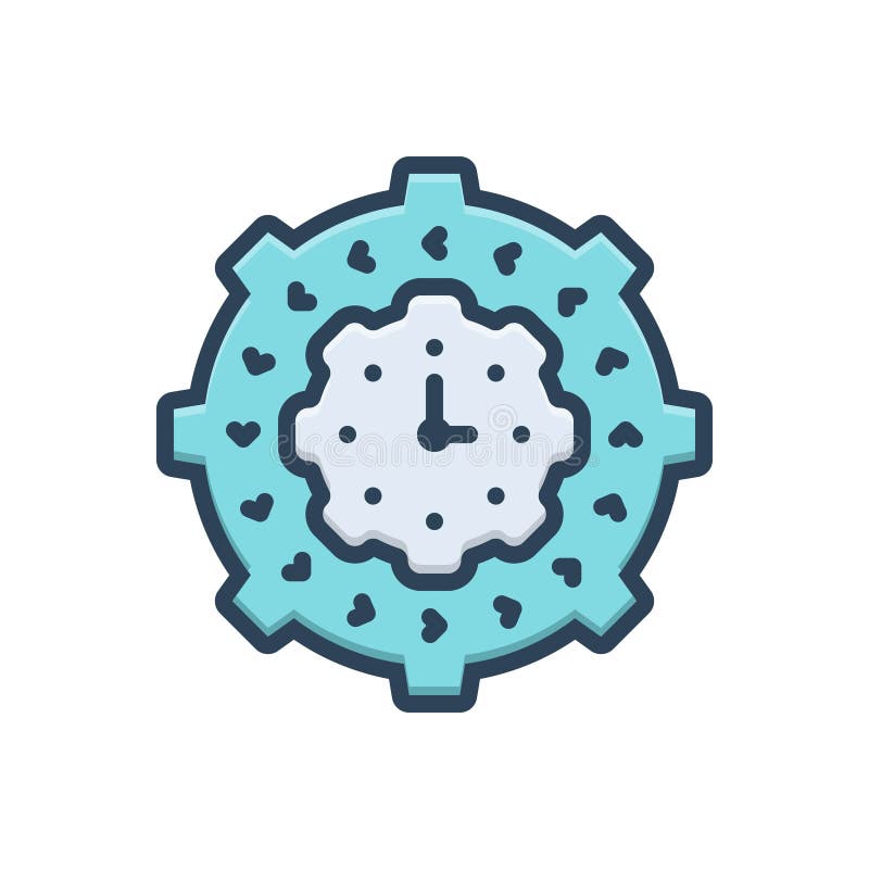 Color Illustration Icon for Process, Cogwheel and Timer Stock ...