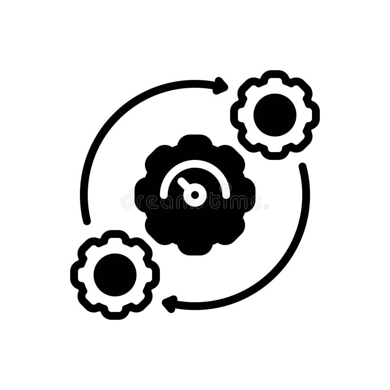 Black Solid Icon for Processes, Procedure and Setting Stock Vector ...