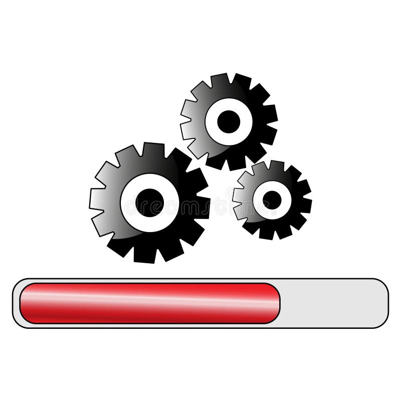 Icon Processing Bar with Gears - Vector Stock Vector - Illustration of ...