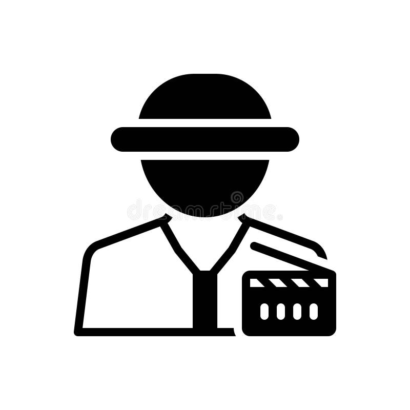 Black Solid Icon for Producer, Maker and Cinematography Stock Vector ...