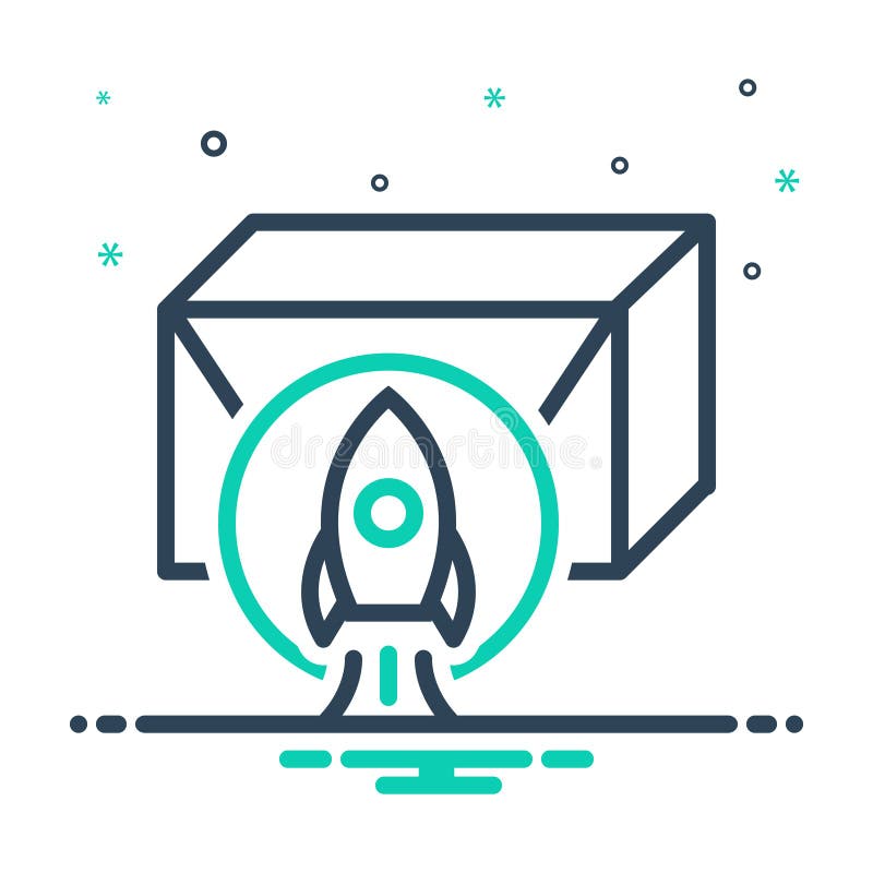 Mix Icon for Product Release, Launch and Startup Stock Illustration ...