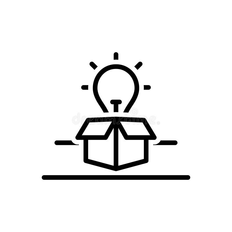 Black Line Icon for Product, Stock and Box Stock Vector - Illustration ...