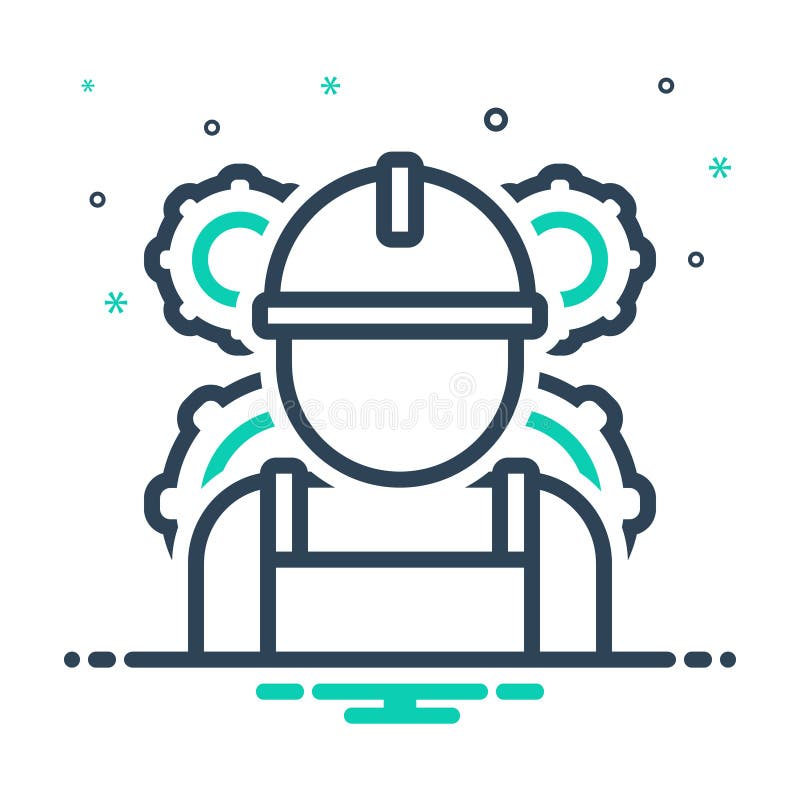 Production Manager Line Icon Concept. Production Manager Vector Linear ...