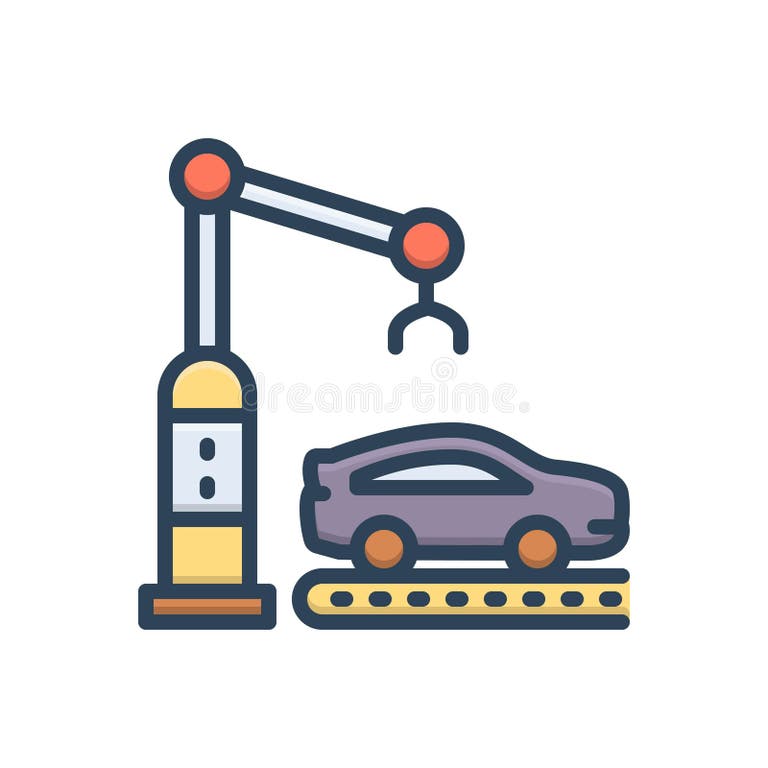 Color Illustration Icon for Production, Output and Manufacture Stock ...