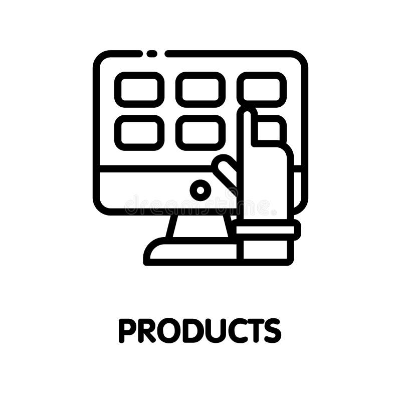 Icon Products Outline Style Icon Design Illustration on White ...
