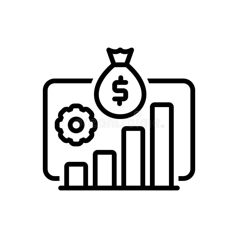 Black Line Icon for Profits, Advantage and Benefit Stock Vector ...