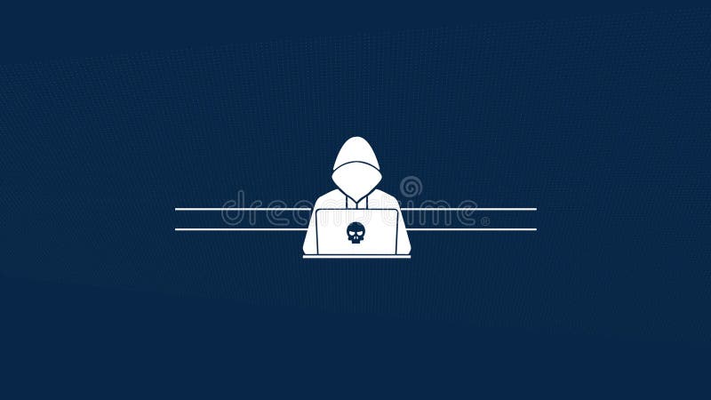 Icon, Programming and Hacker Crime with Cybersecurity, Cyberspace and Animation. Big Data, Cloud ...