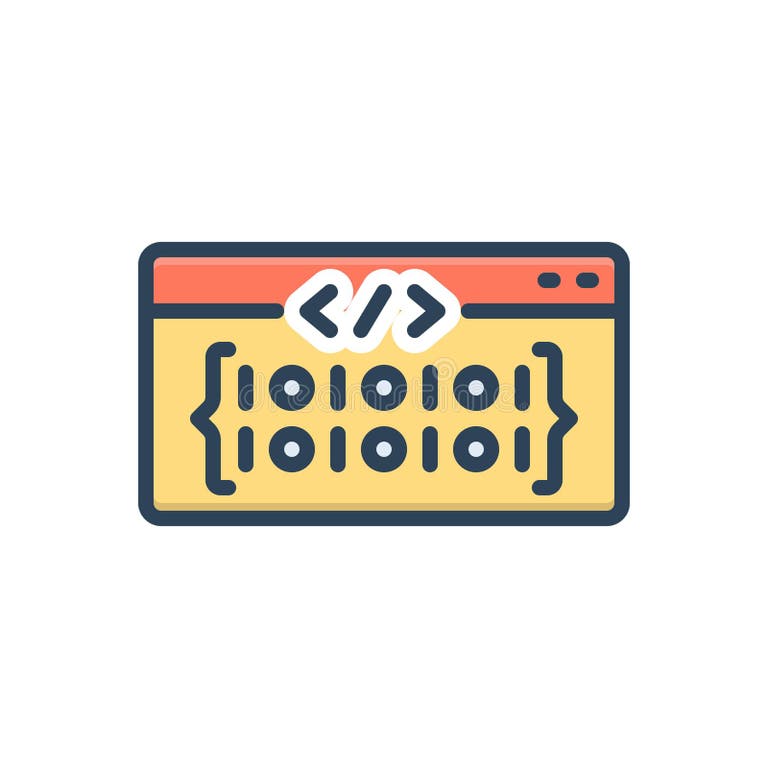 Color Illustration Icon For Programming Language Programming And Script Stock Vector