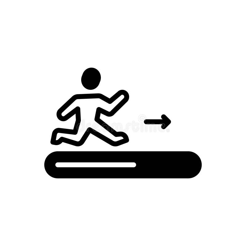 Black Solid Icon for Progress, Progression and Sport Stock Illustration ...