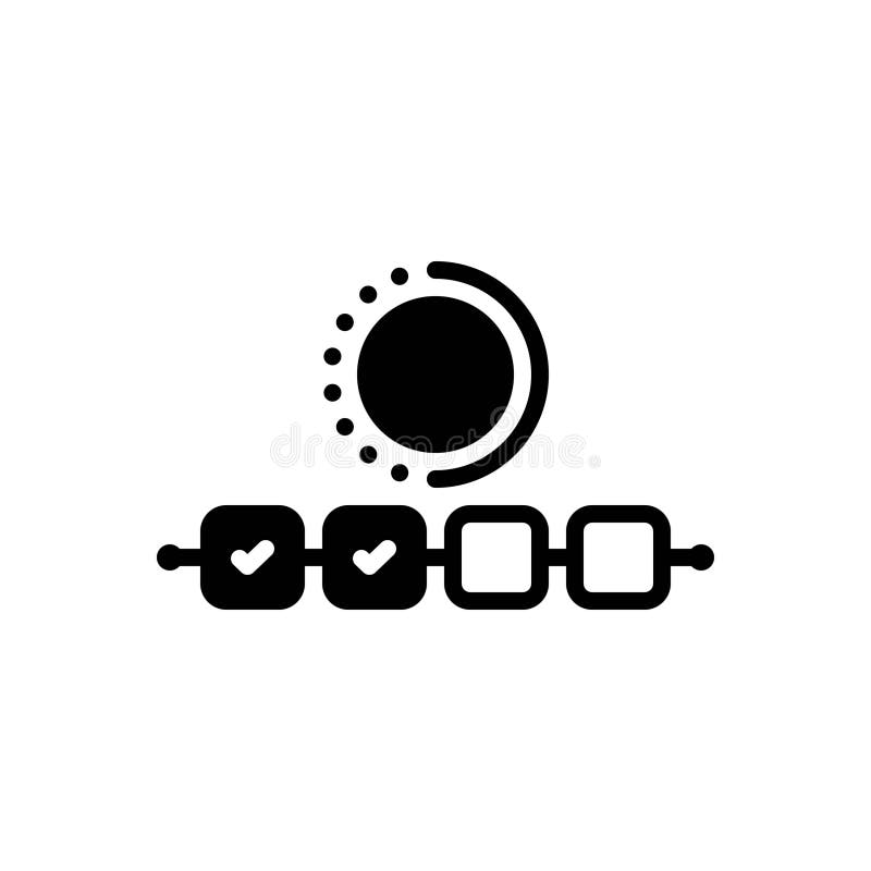 Black Solid Icon for Progress, Update and System Stock Illustration ...