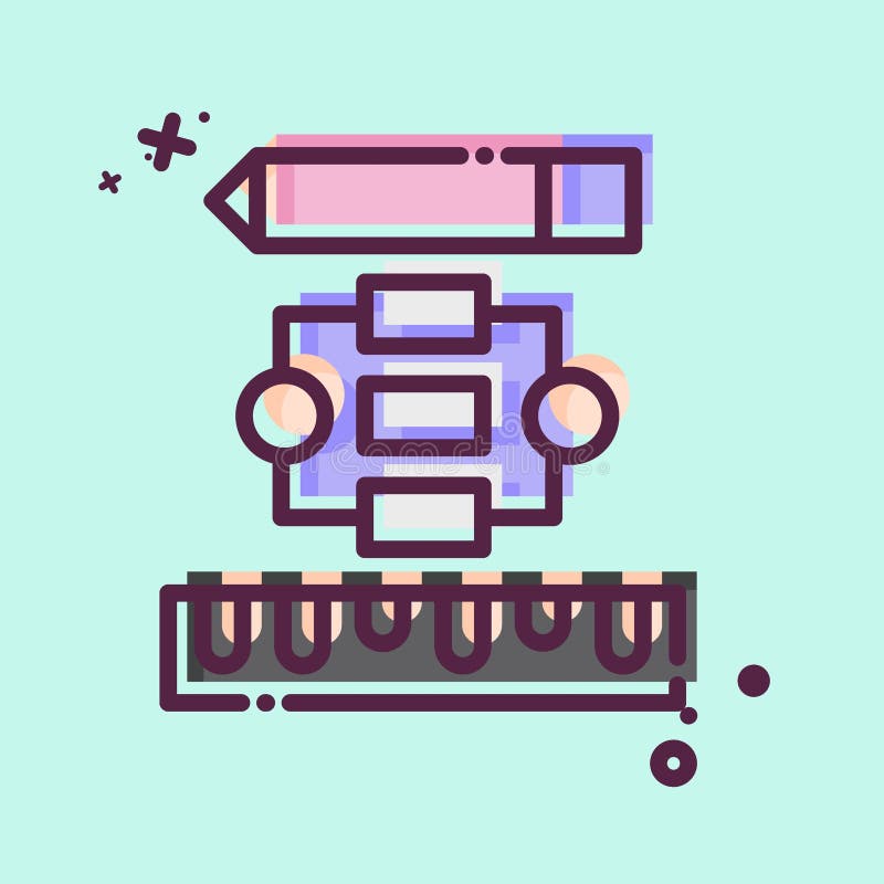 Icon Project Flowchart. Related To Creative Concept Symbol. MBE Style ...