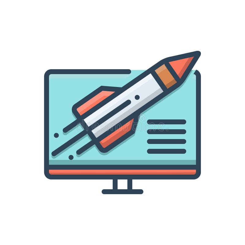 Color Illustration Icon for Project Launch, Innovation and Start Stock ...