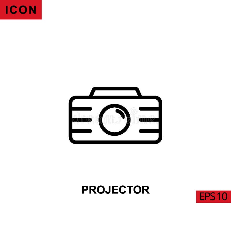 Icon Projector. Outline, Line or Linear Vector Icon Symbol Sign ...