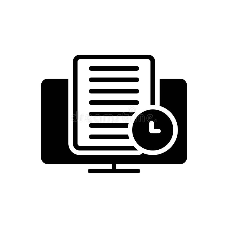 Black Solid Icon for Promptly, Immediately and Instantly Stock Vector ...