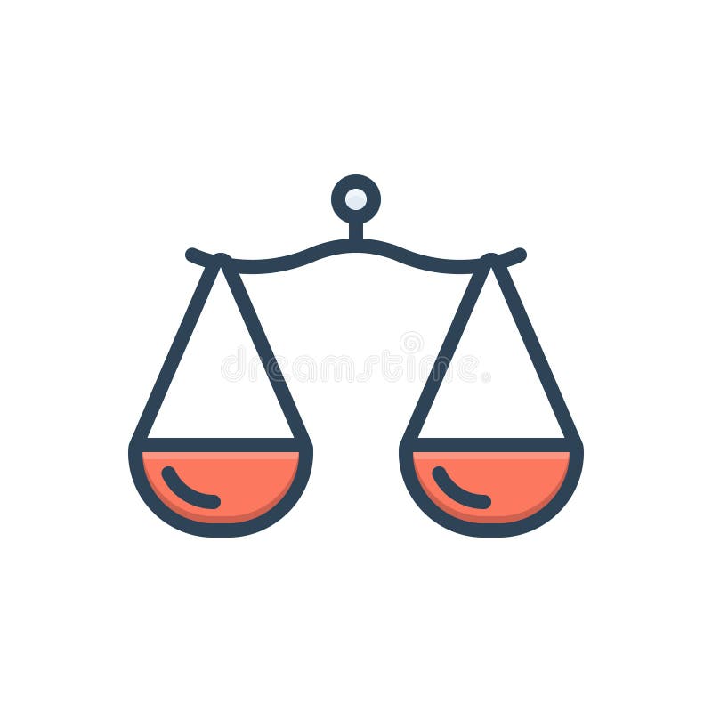 Color Illustration Icon for Proportion, Balance and Weight Justice ...