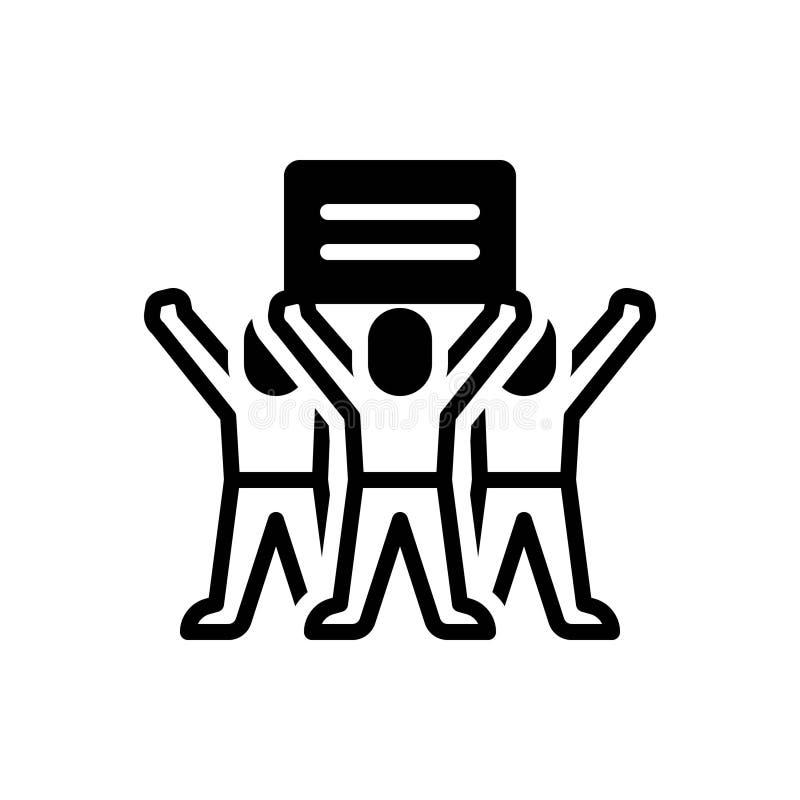 Black Solid Icon for Protest, Sloganeering and Holding Stock Vector ...
