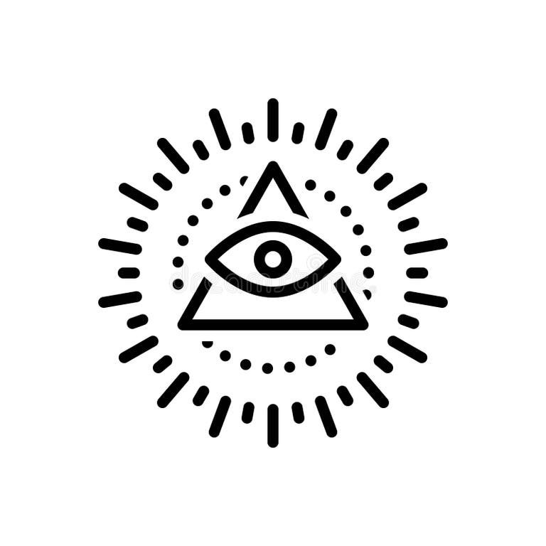 Black Line Icon for Providence, Foresight and Guidance Stock Vector ...