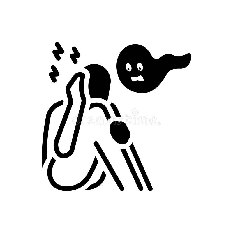 Black Solid Icon for Psychosis, Psycho and Fear Stock Illustration ...