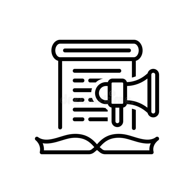 Black Line Icon for Publication, Release and Content Stock Vector ...